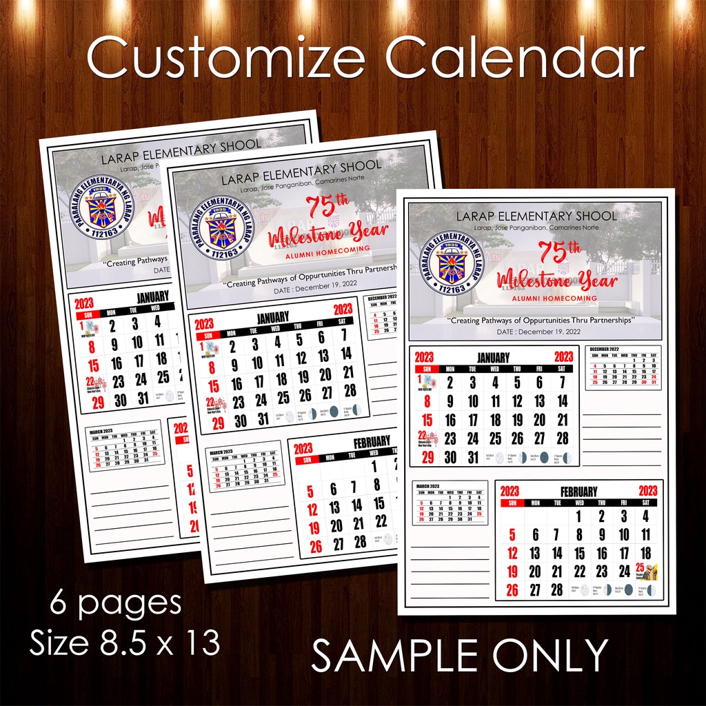 Customize Calendar (6pages) | Shopee Philippines