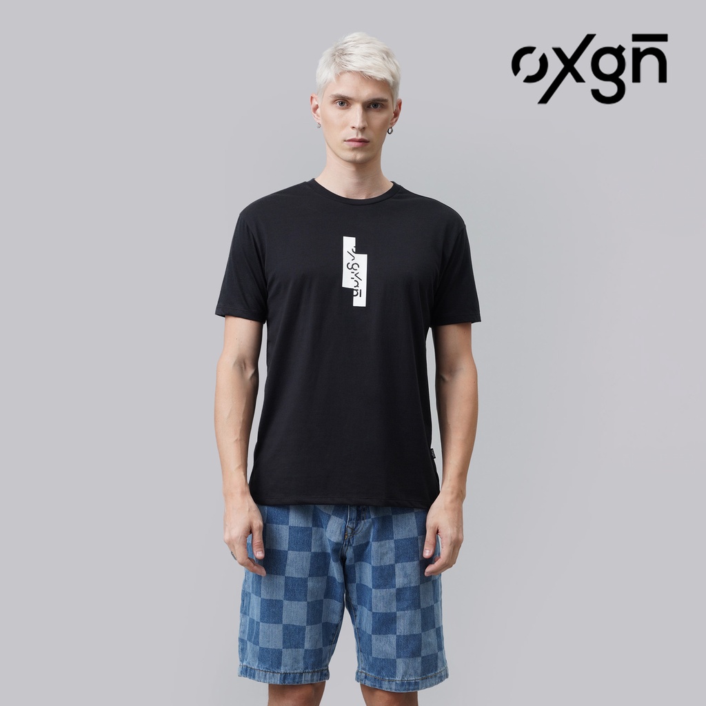 OXGN Logo Regular Fit T-Shirt With Graphic Print For Men (Black/Brown ...