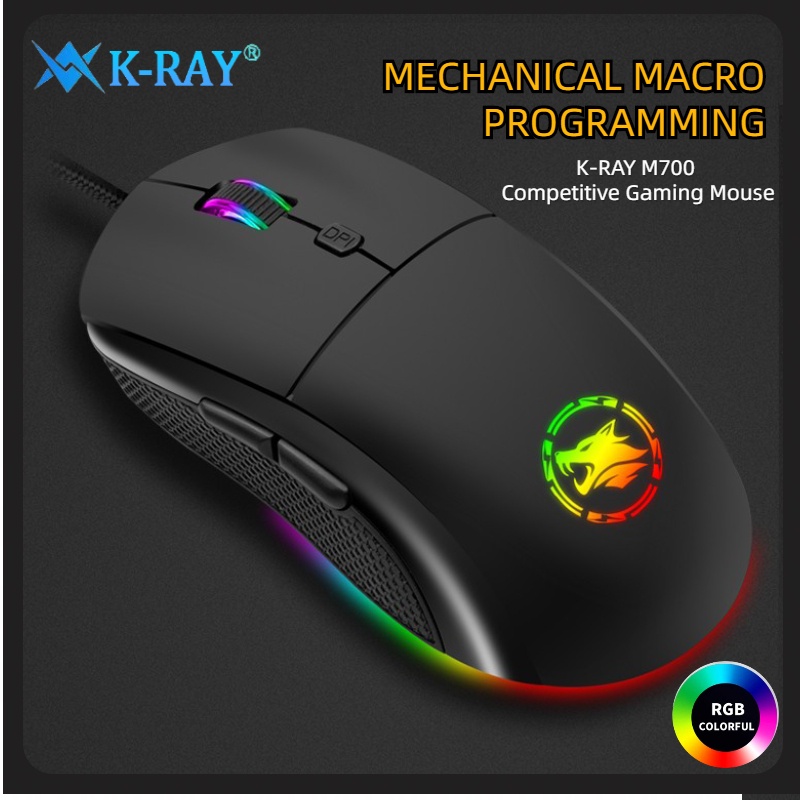 K-RAY M700 Gaming Mouse 7 Button USB Wired LED Breathing Fire Button ...