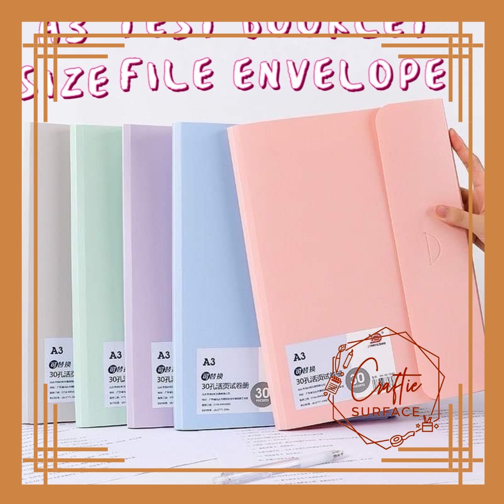A3 Size 30holes loose -leaf 20 Pockets Test Booklet Horizontal File ...