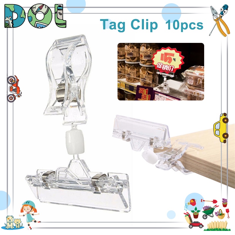 10pcs Price Tag Clip For Bakery Shop Supermarket Mall, Plastic Clear ...