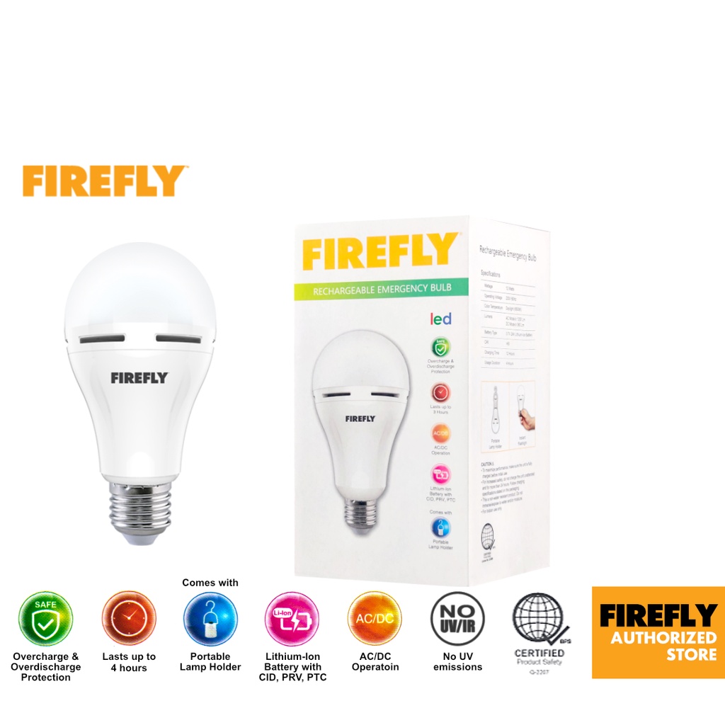 Firefly Rechargeable Emergency LED Light Bulb Lamp | Shopee Philippines