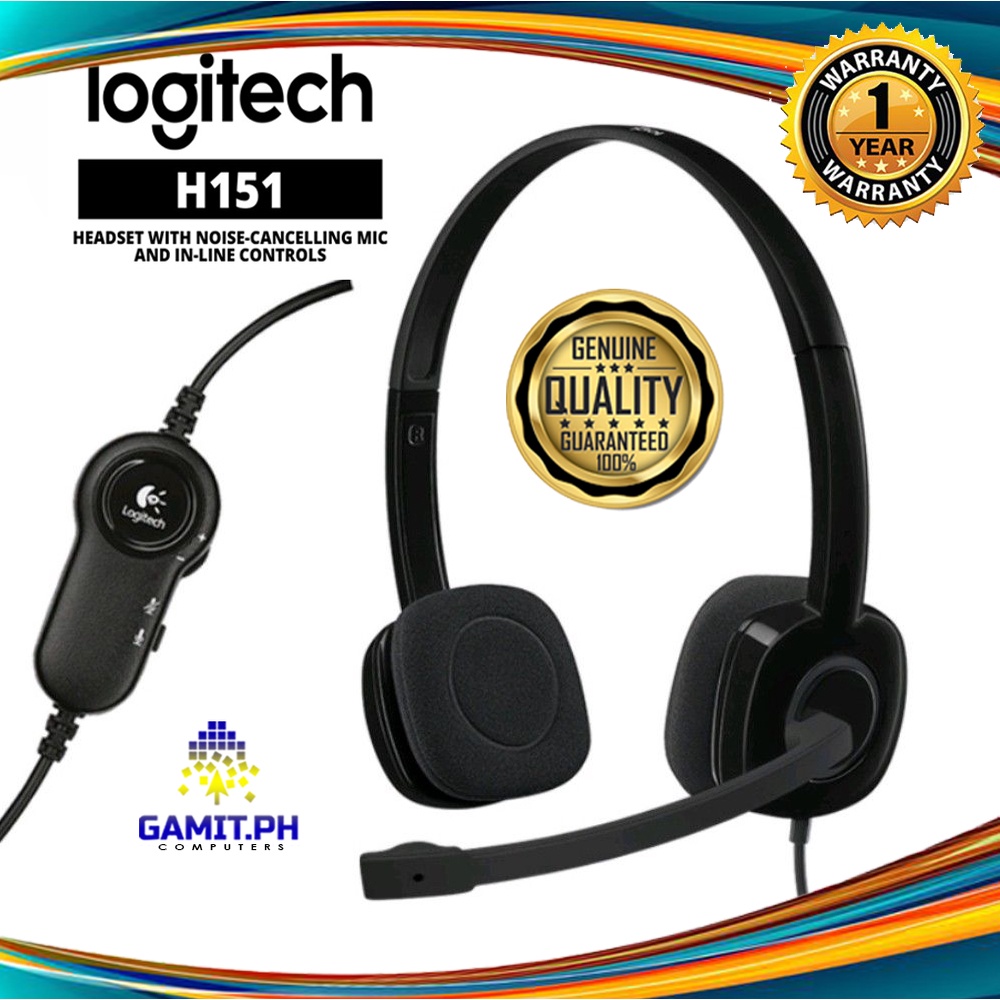 Genuine Logitech H151 Wired Headset, stereo with Rotating Noise ...