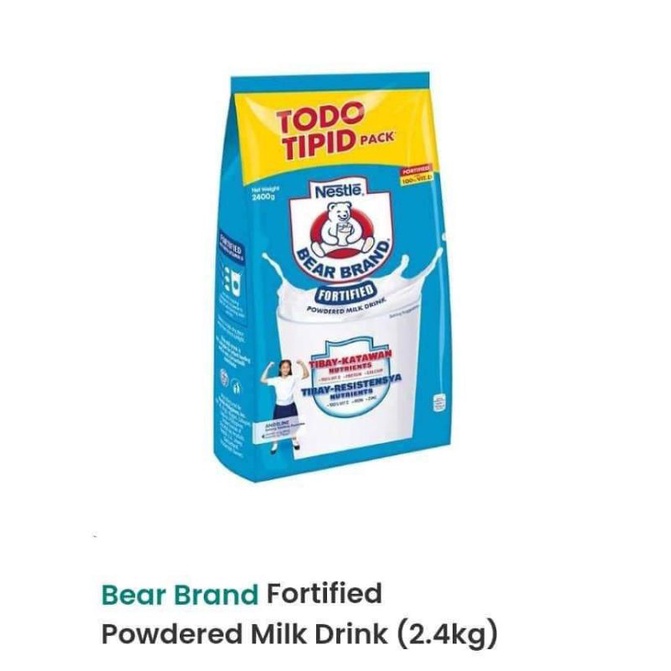 Bear Brand Powdered Milk 2.4kgs ( Authentic ) | Shopee Philippines