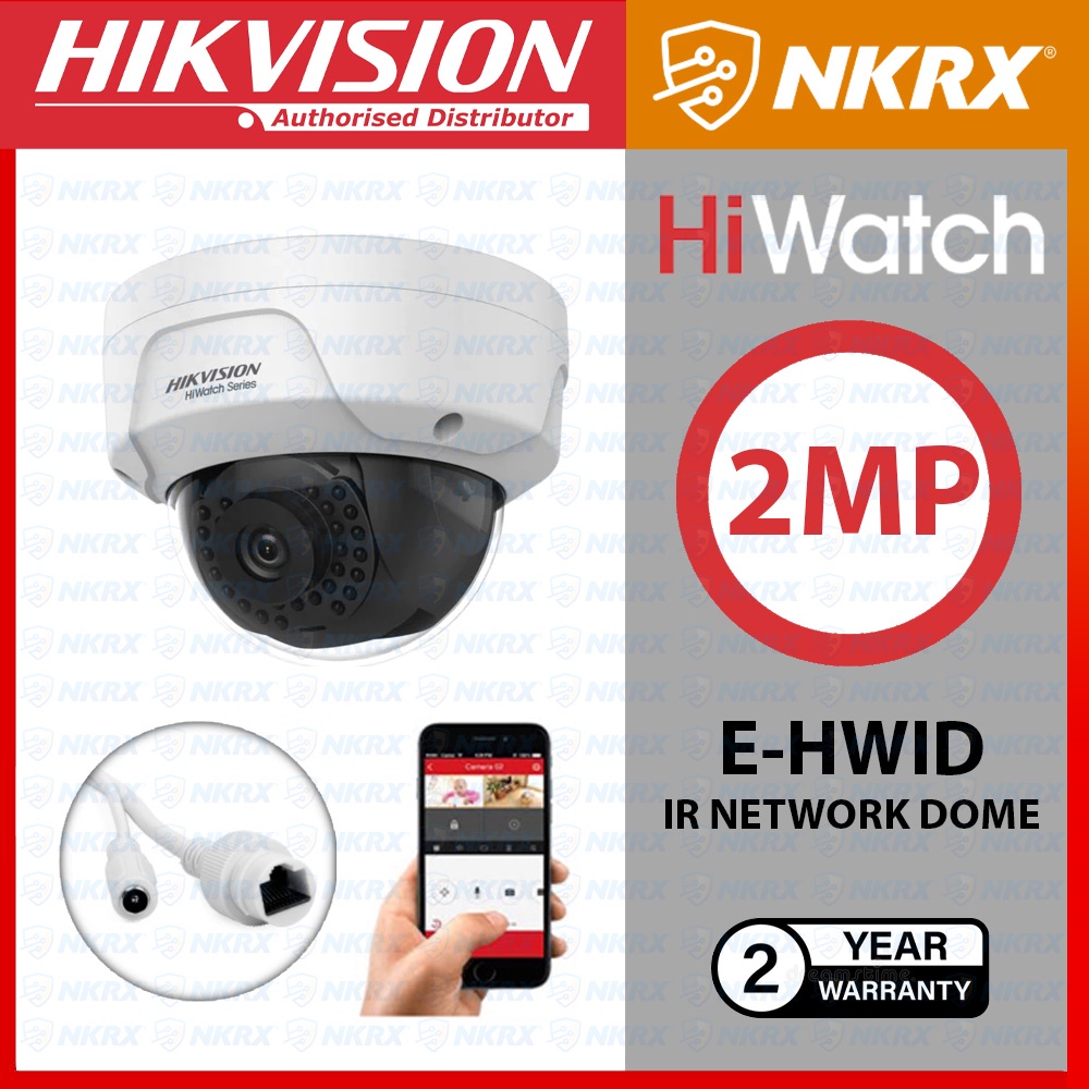 Hikvision HiWatch E-HWID 2MP 1080P Network CCTV Dome Camera | IP Camera ...