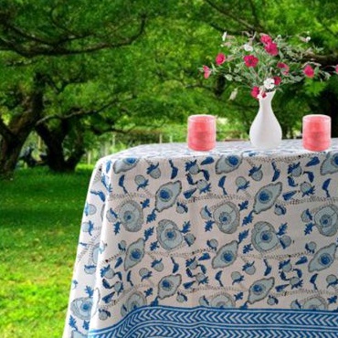 Tina Handblock Printed Tablecloth 6-Seater or 8-Seater - (Tablecloth ...
