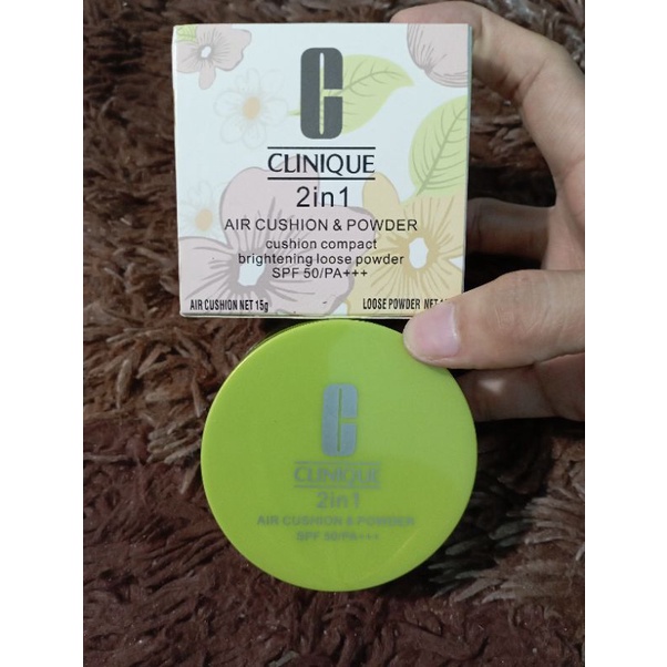 Clinique 2in1 Air Cushion Compact 15G & Powder 18G Brightening Loose ...