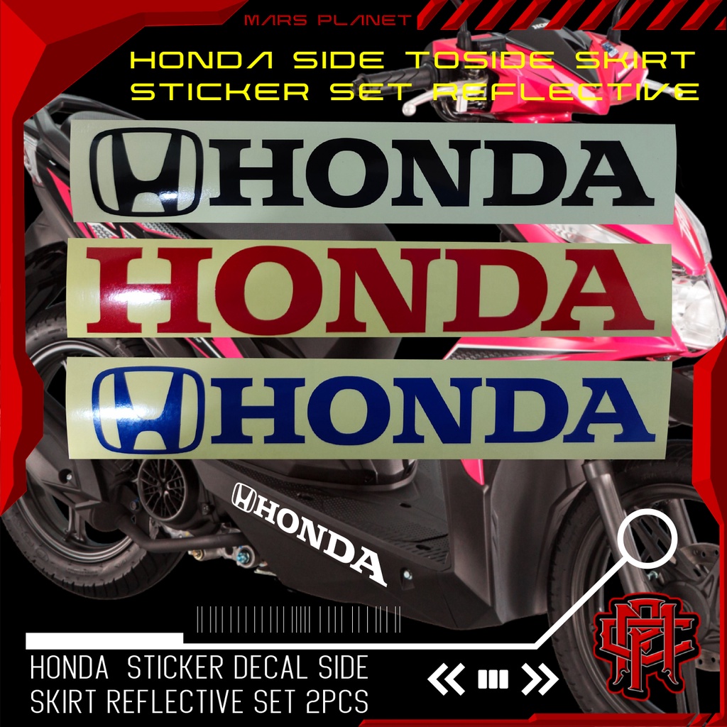 Honda Bangka Sticker Side To Side Skirt Sticker Decal Set 2pcs ...