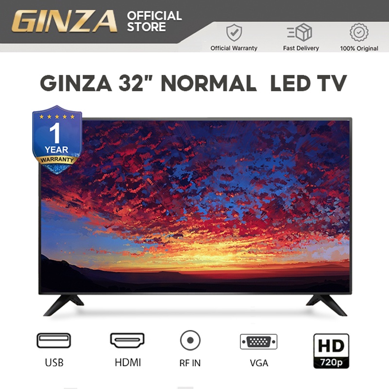 GINZA 32inch Smart TV / LED TV Ultra-slim Frameless LED TV Multiport HDMI AV VGA USB | Shopee ...