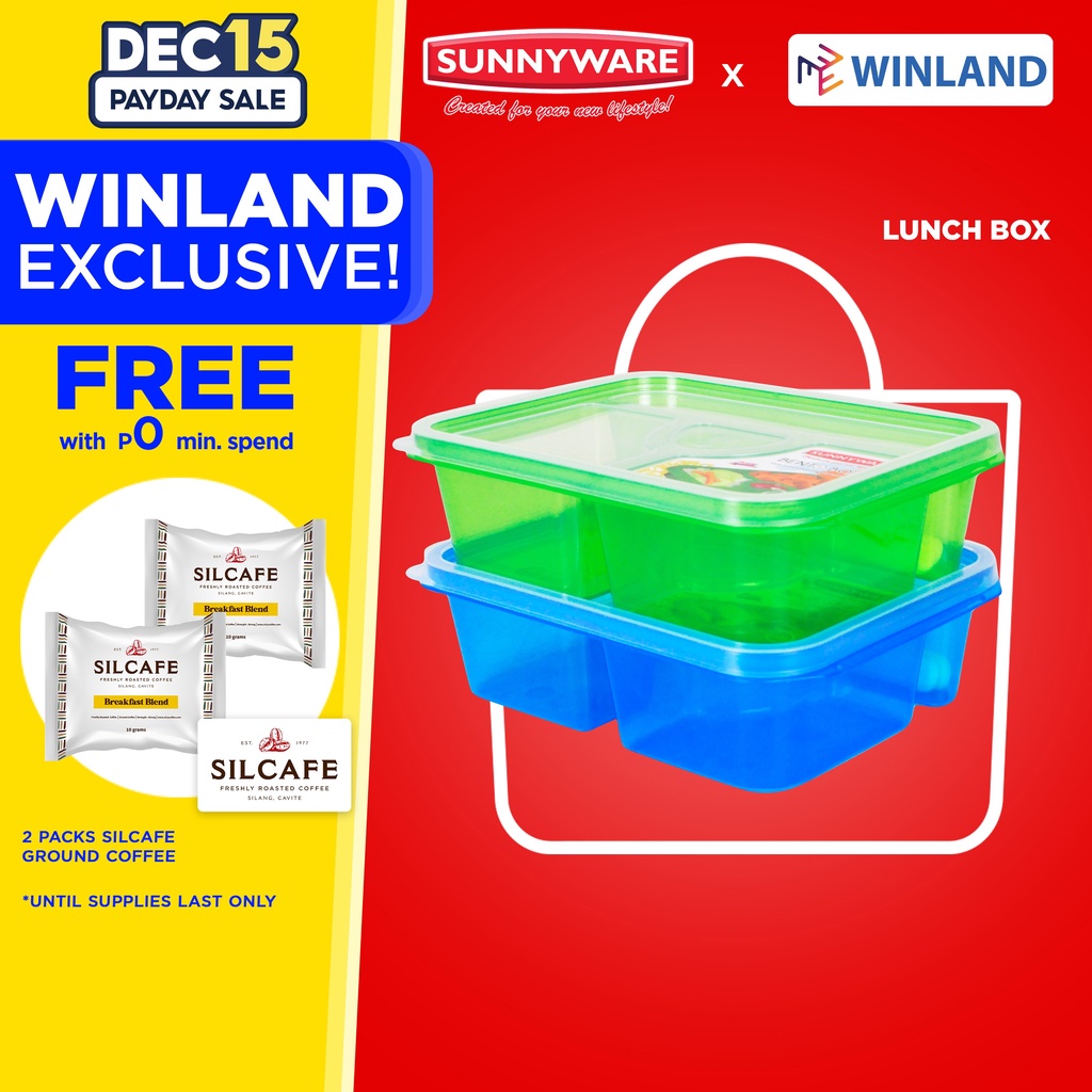 SUNNYWARE by Winland Bento Box w/ Saucer & Spoon & Fork / Lunch Box ...