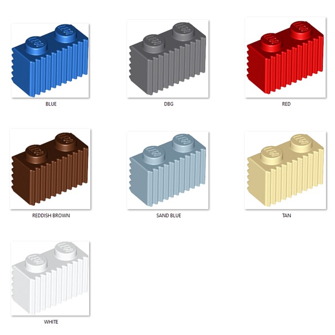 LEGO Part: Brick, Modified 1x2 with Grille / Fluted Profile (10 pieces ...