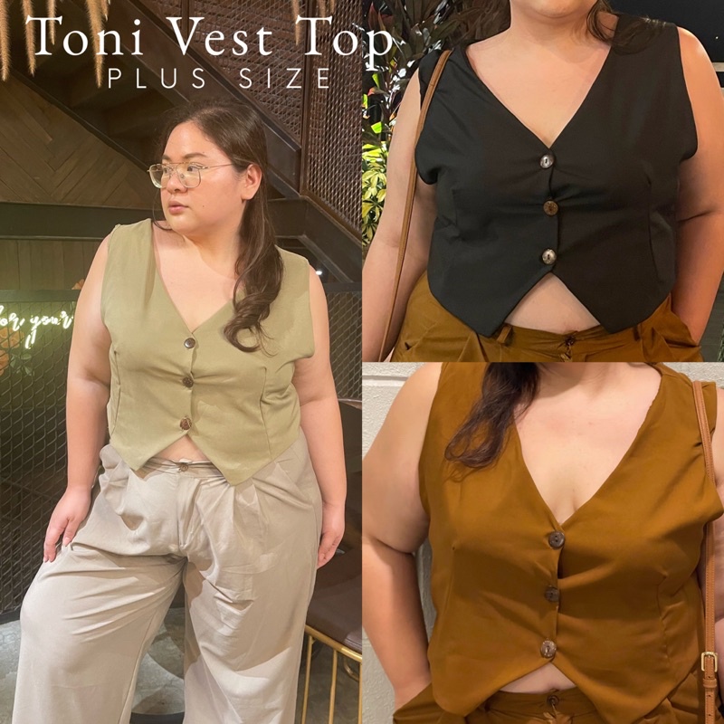 TONI VEST TOP PLUS SIZE (XL-2XL) | Shopee Philippines