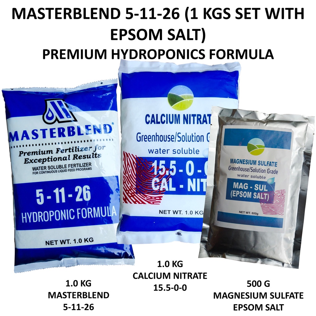 Masterblend 5-11-26 Hydroponics Formula (1KG SET) 1 KG Masterblend, 1 ...