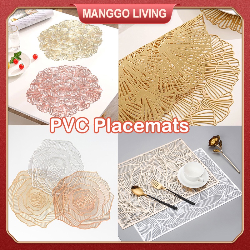 Pvc Placemats For Dining Table Waterproof Place Mat Hollow Pads Table ...