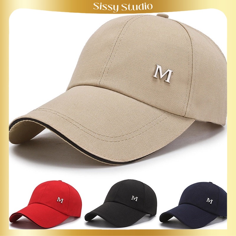 Classic Letter M Baseball Cap Adjustable Canvas Cap Unisex Men/Women ...