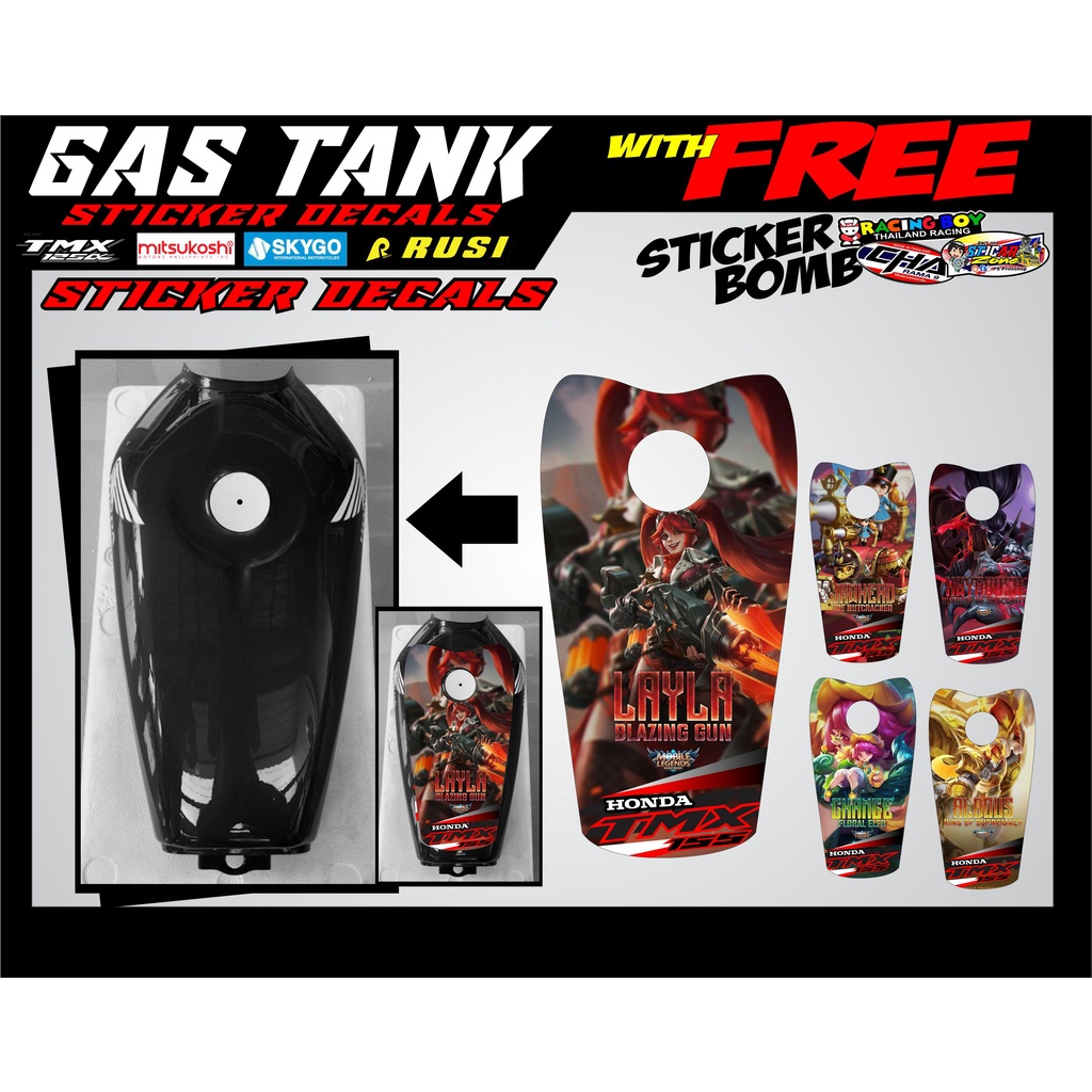 Top Gas tank sticker decals for tmx, rusi, skygo, mitsukushi, motorstar ...