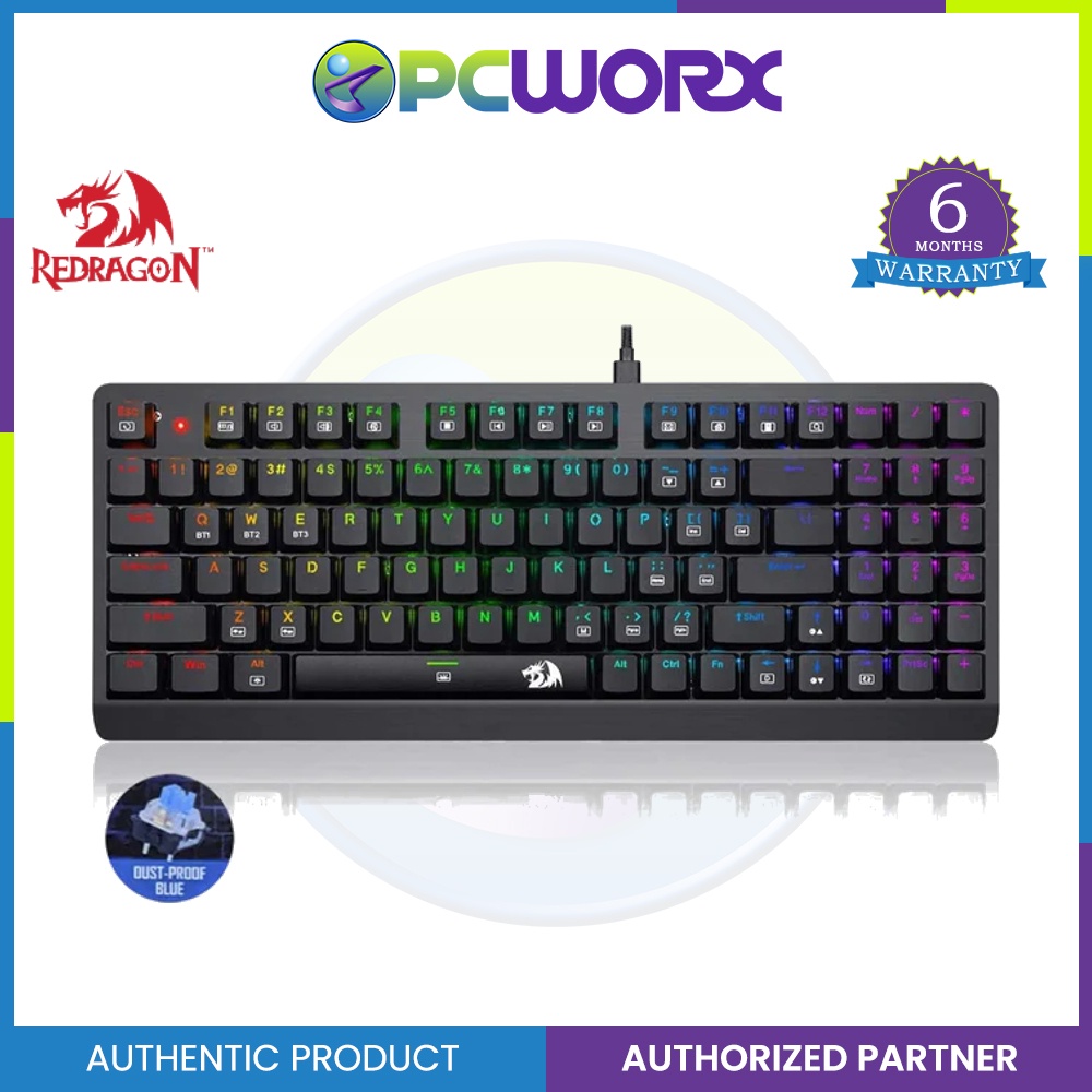 Redragon Dragon Warrior Mechanical Gaming Keyboard (Black) (Dust-Proof ...