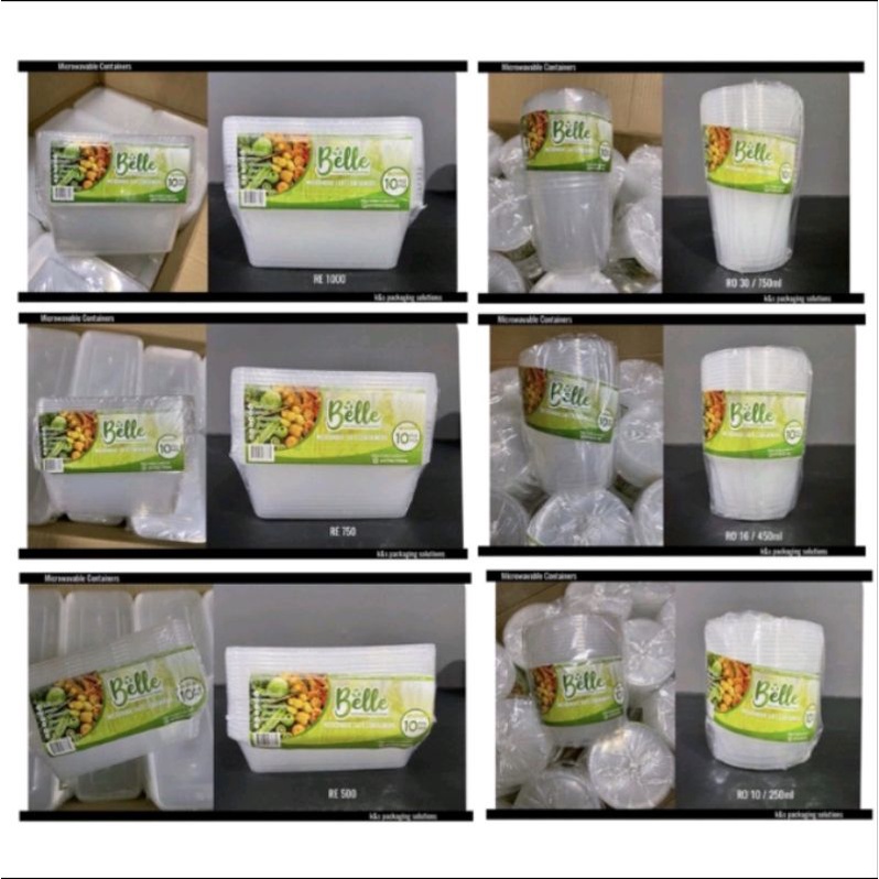 Microwavable Plastic Containers (10s ) RE500 RE750 RE1000 RO10 RO16 ...