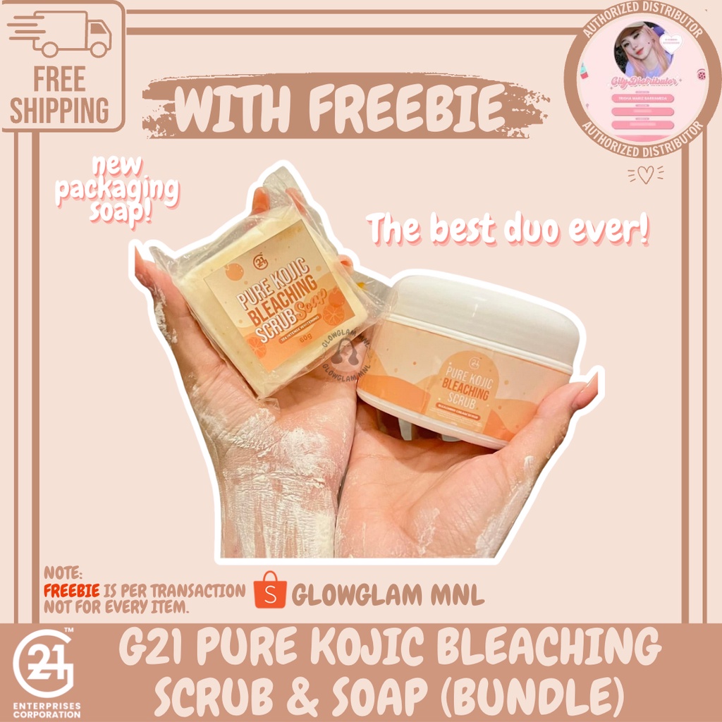 G21 Pure Kojic Bleaching Soap & Scrub BUNDLE (WITH FREEBIE) | Shopee ...