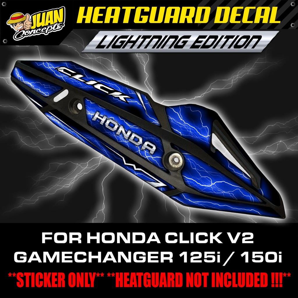 Honda Click Heatguard Decals Lightning Kidlat Design (STICKER ONLY ...