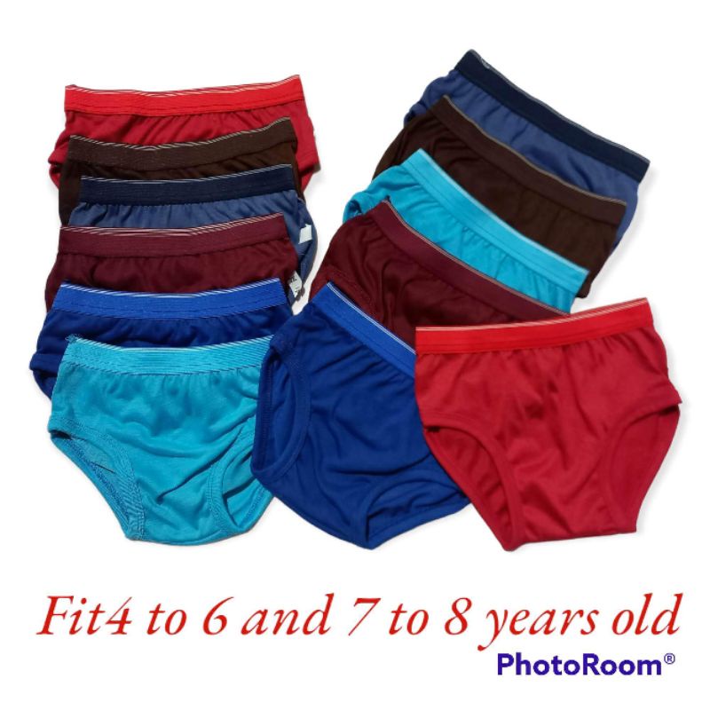 6 pcs Kids brief fit 4 to 6 year old / 7 to 8 year old random color and ...