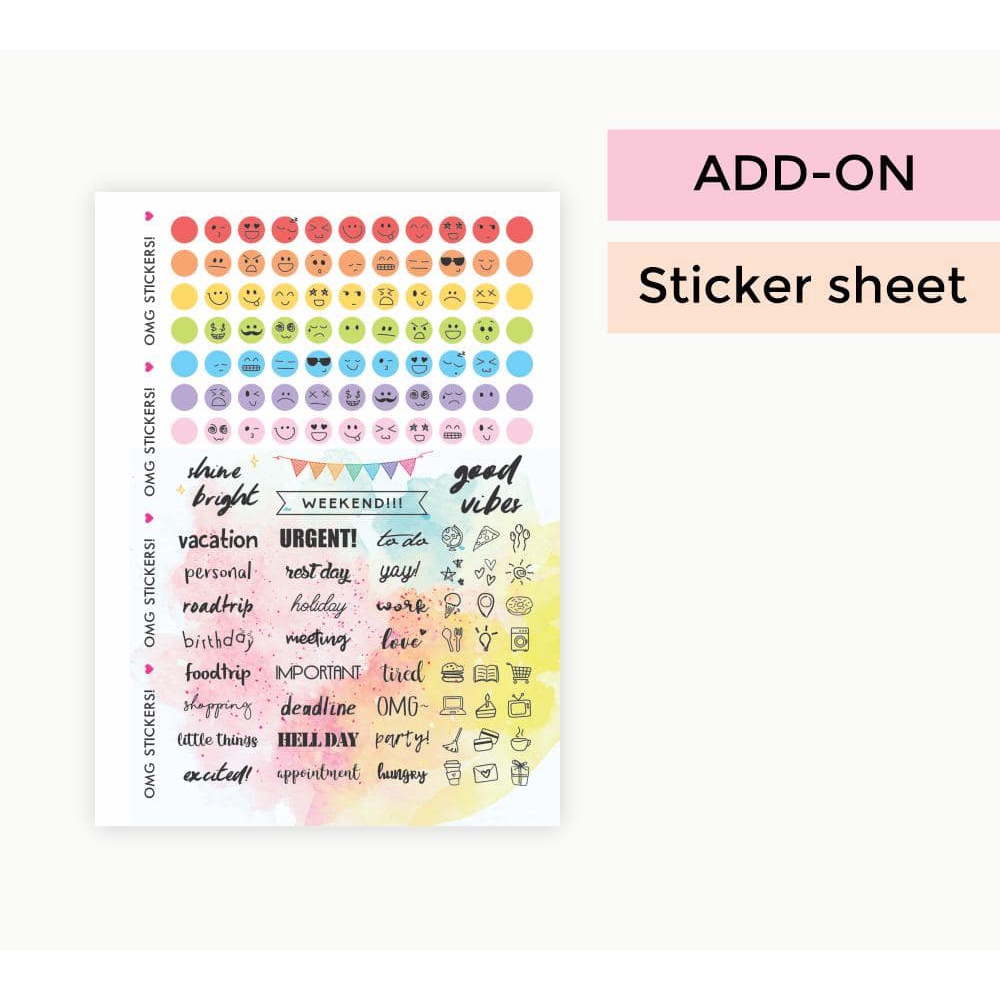 Sticker Sheet - emoji and word sticker, icons, functional sticker ...