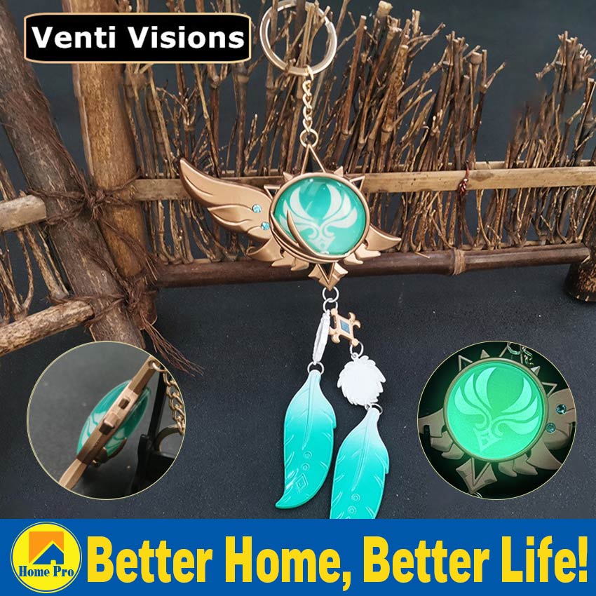 Genshin Impact Venti Keychains Genshin Trinket Charming Luminous ...