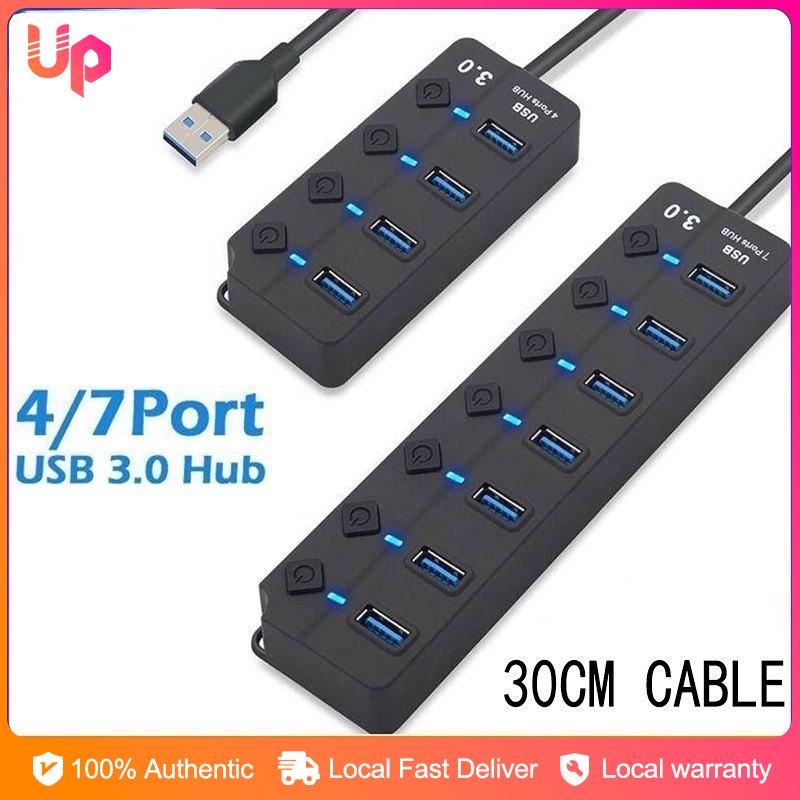 7 Ports USB Port Extension 3.0 High Speed USB Hub For Laptop Multiple ...