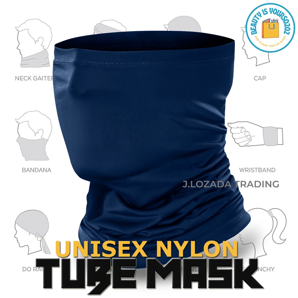 NYLON SCARF TUBE MASK - NTM PLAIN - UNISEX - Neck Gaiter, Headband ...