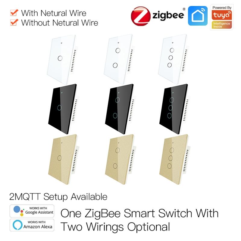 1/2/3 Gang ZigBee TUYA WiFi Smart Touch Switch Light Switch | Shopee ...