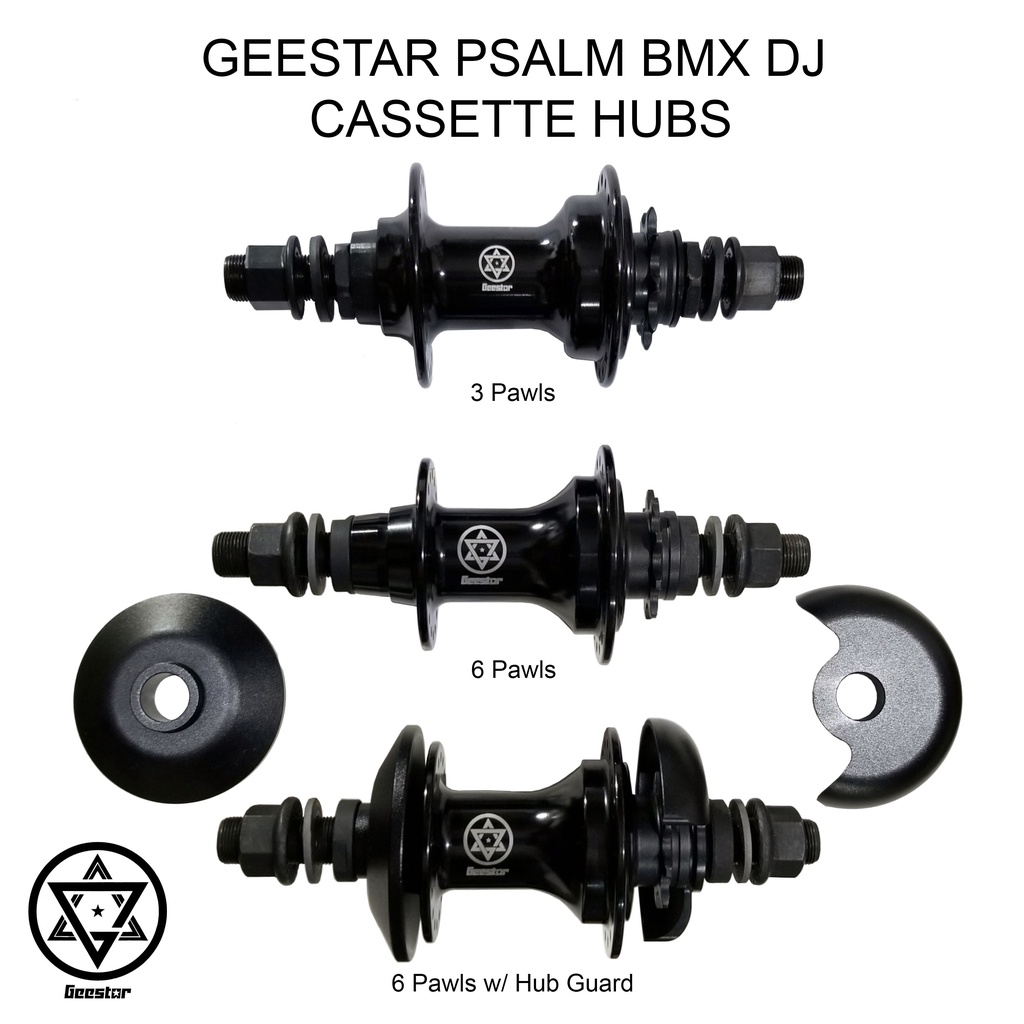 Geestar Psalm BMX DJ Cassette Hubs RHD 9T 14mm Big Axle 3 6 Pawls ...