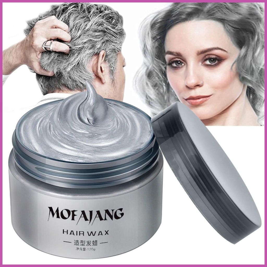 Silver Grey Temporary Natural Hair Color Pomades for People Washable ...