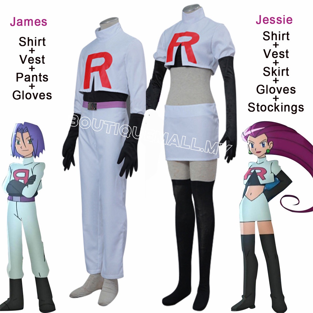 Anime Jessie James Cosplay Costume Team Rocket Jessie Musashi James ...