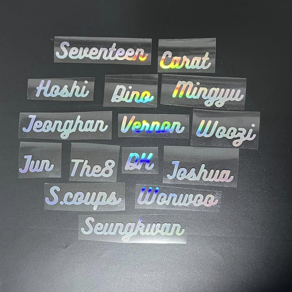 SEVENTEEN MEMBER NAME VINYL DECAL LIGHTSTICK STICKER | Waterproof and ...