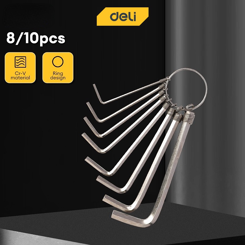 Deli 8/10Pcs Hex Key Sets Allen Key Set Hexagonal Wrench DL3100/DL3080 ...