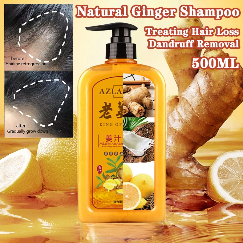 500ml Ginger Hair Shampoo Fast Regrowth Hair Thick Shampoo Anti Loss