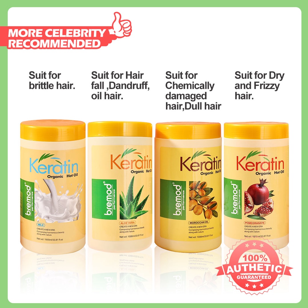 Bremod Keratin Organic Hot Oil 1000ml 501450 good for hair loss and ...