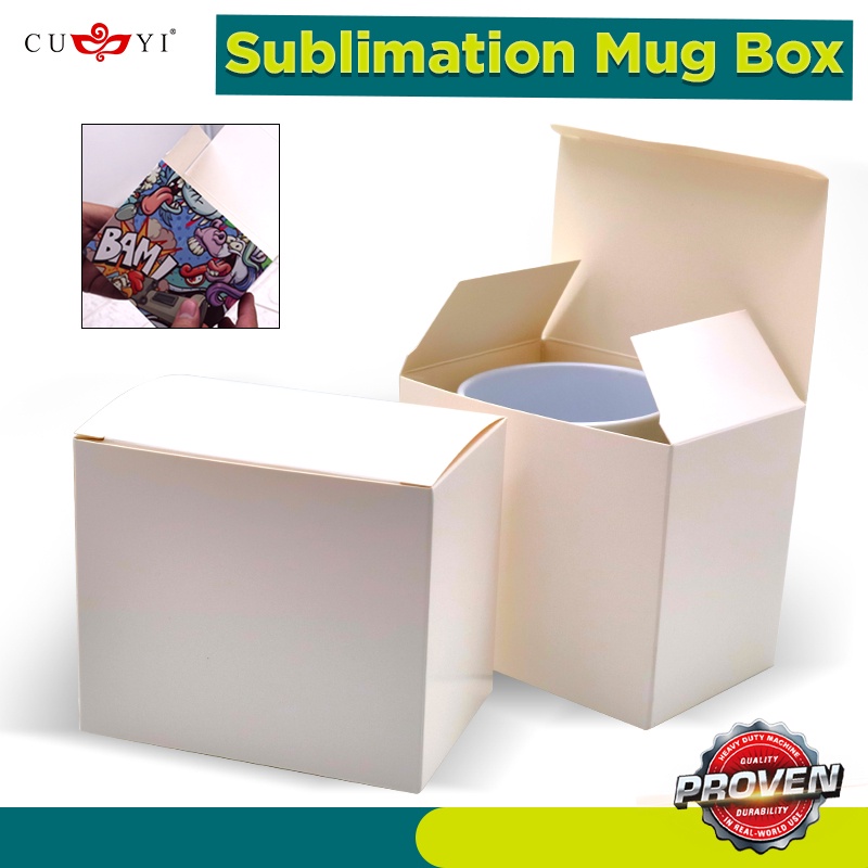 CUYI Sublimation Printable Mug Box White (50pcs) | Shopee Philippines
