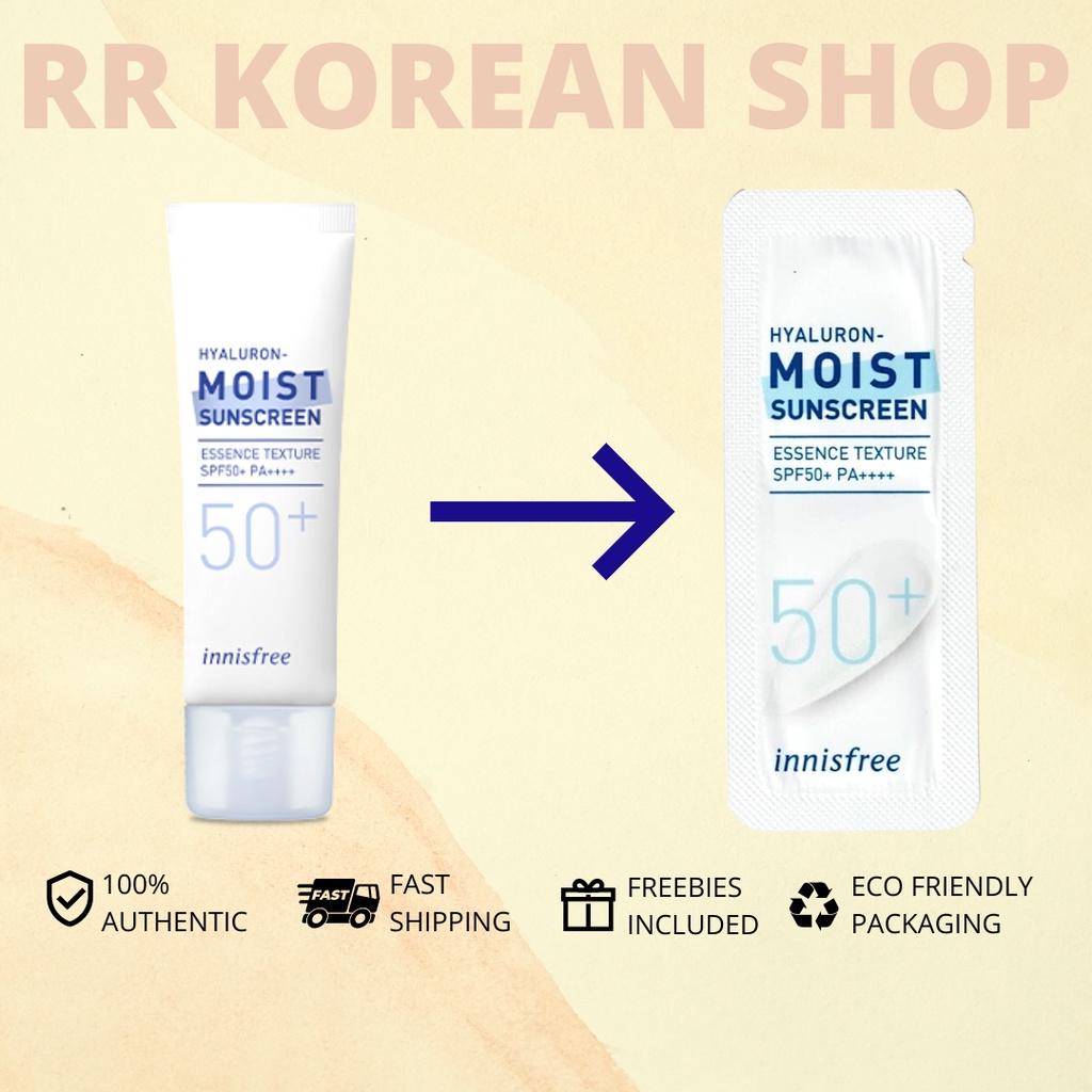 Innisfree Hyaluron Moist Sunscreen SPF50+ PA++++ 1ml Sachet | Shopee ...