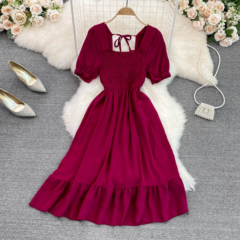 magenta dress red dress sexy plain dress for women formal party dress ...