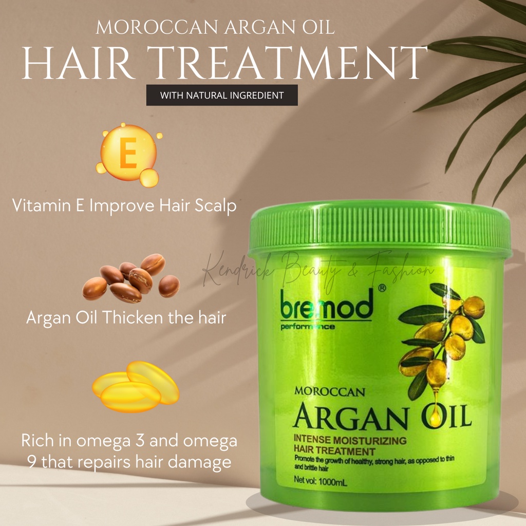 Bremod Moroccan Argan Oil Vitamin E Keratin Hair Treatment (Real Argan ...