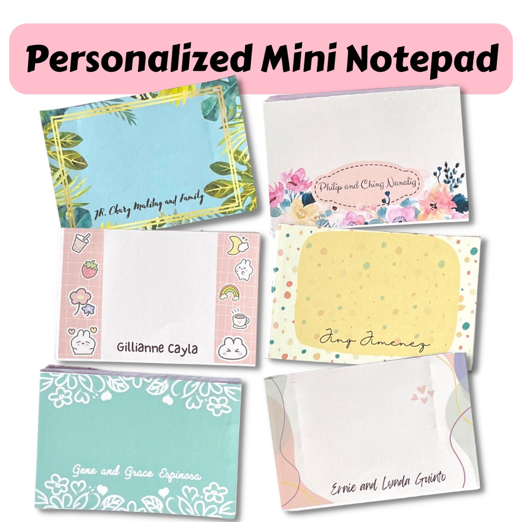 MINI NOTEPAD WITH PERSONALIZED NAME (gifts, souvenirs, giveaway ...