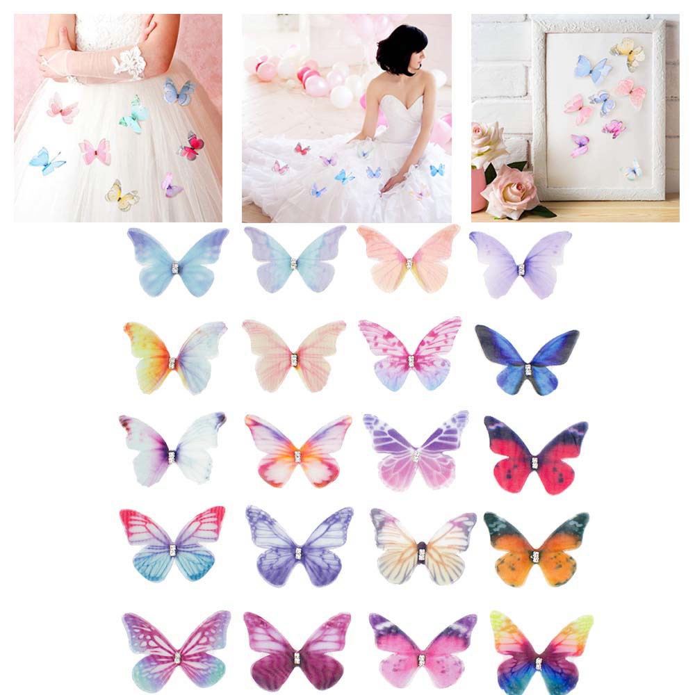 10Pcs Butterfly Applique Clothing Patch DIY Headdress Jewelry Making ...