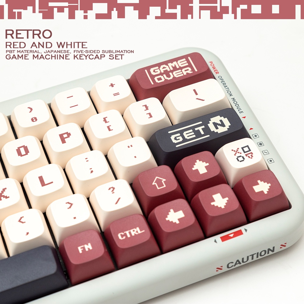 XDA Profile Red and White Keycap Set 140Keys PBT Compatible Gateron ...