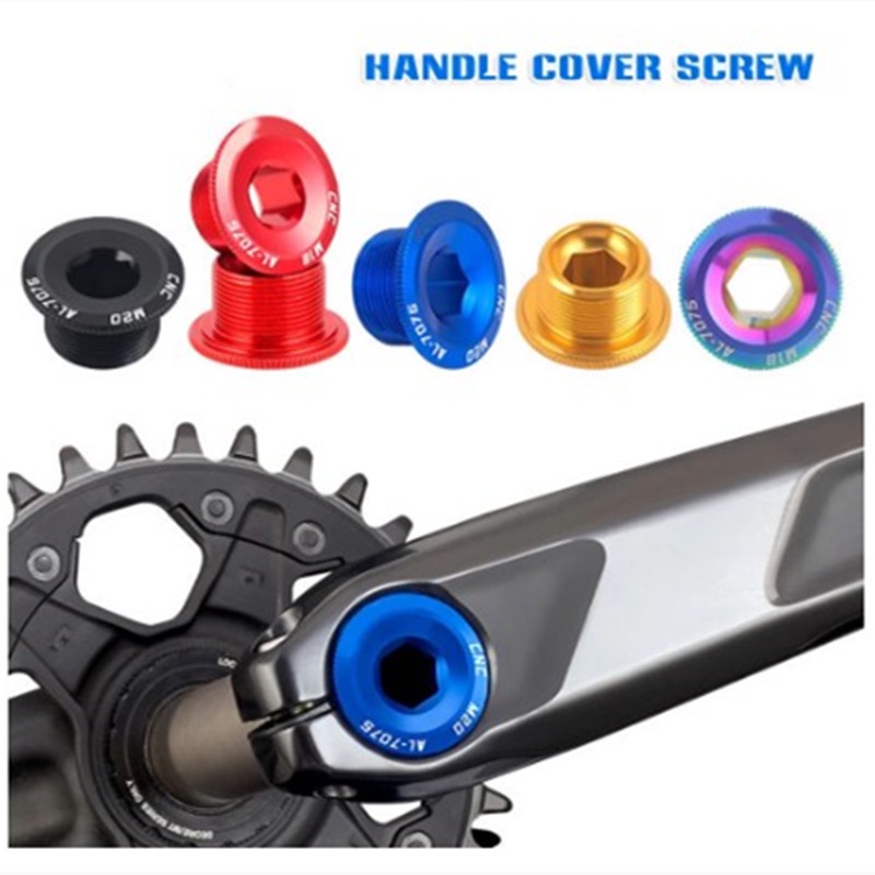 Bicycle Crank Arm Fixing Bolt Crankset Nut Aluminum Alloy MTB Bike ...