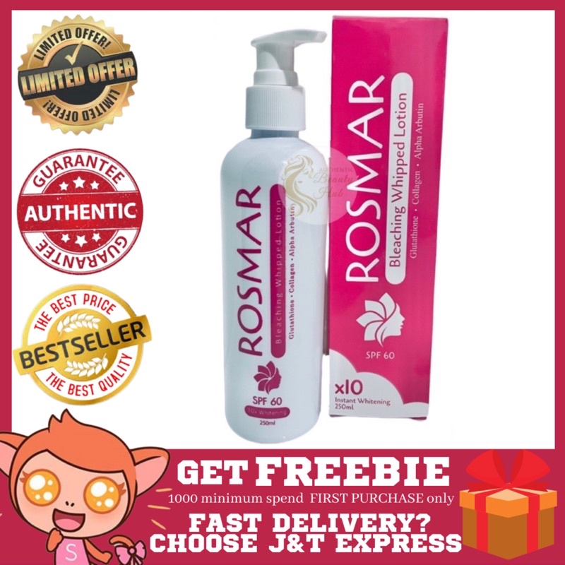 AUTHENTIC Rosmar LOTION 250ml Bleaching Whipped Whitening Cream SPF60 ...