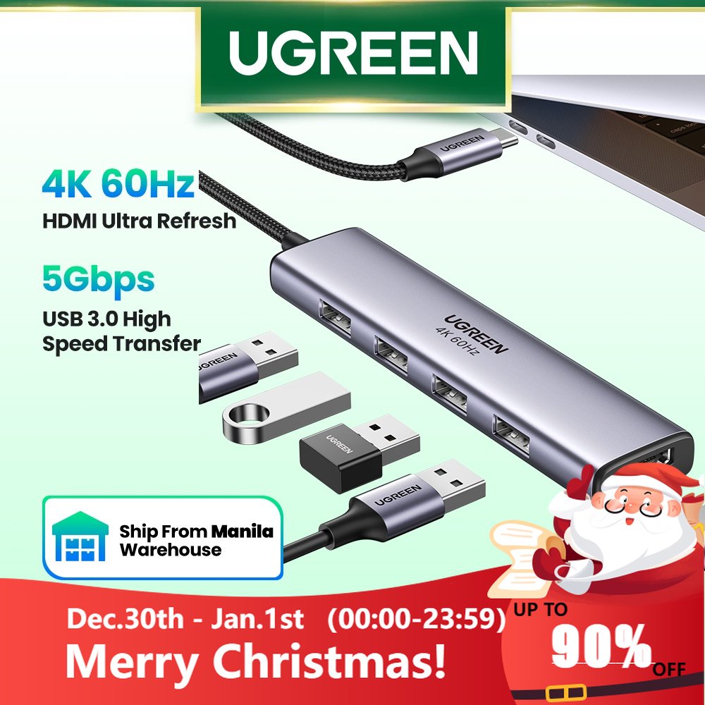 UGREEN USB C Hub 4K 60Hz HDMI Ethernet USB 3.0 Port PD 100W TF SD Card Reader Adapter Macbook ...