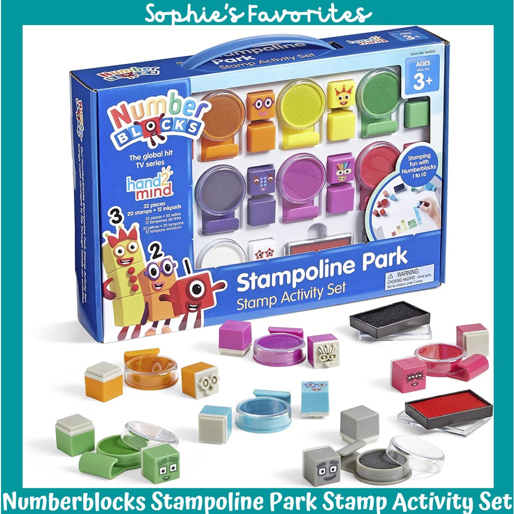 Numberblocks Stampoline Park Stamp Activity Set, Washable Ink, Reusable ...