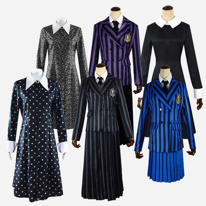 Adult Wednesday Addams The Addams Family School Uniform Carnival Night ...