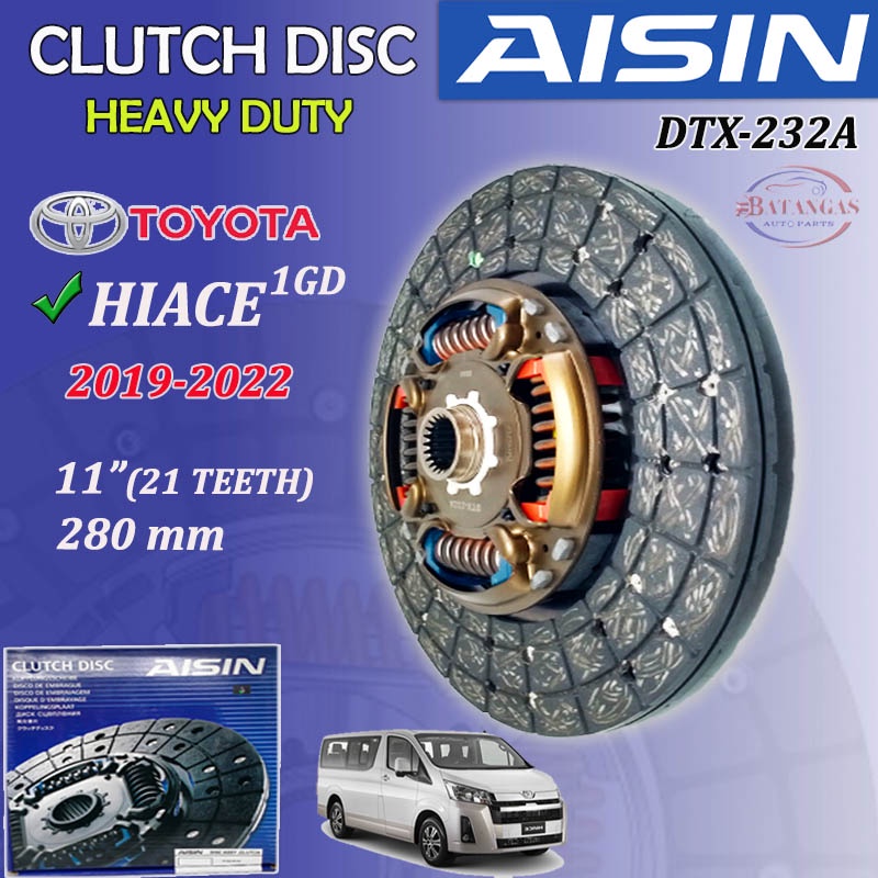AISIN CLUTCH DISC HEAVY DUTY TOYOTA HIACE 1GD 2019-2022 DTX-232A | Shopee Philippines